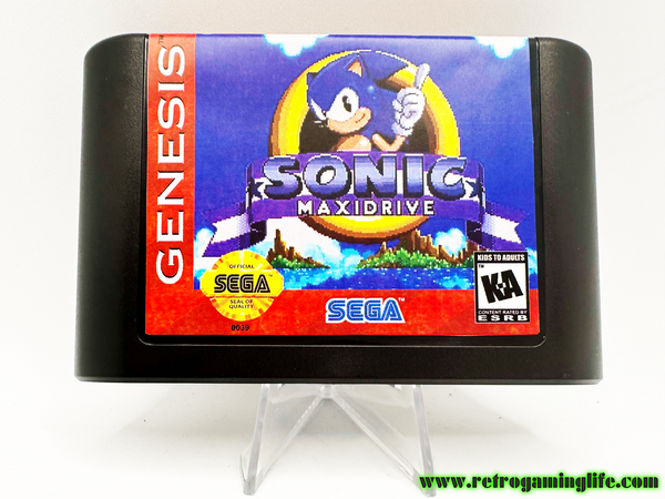 Sonic Maxidrive Sega Genesis Reproduction Video Game Cart – RetroGamingLife