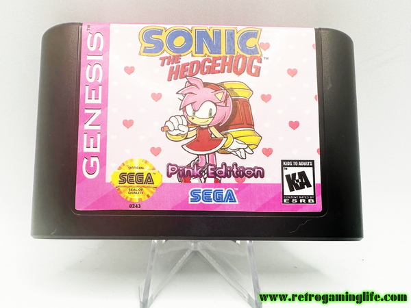 Sonic the Hedgehog Pink Edition Play as Amy! Sega Genesis Repro Game C ...