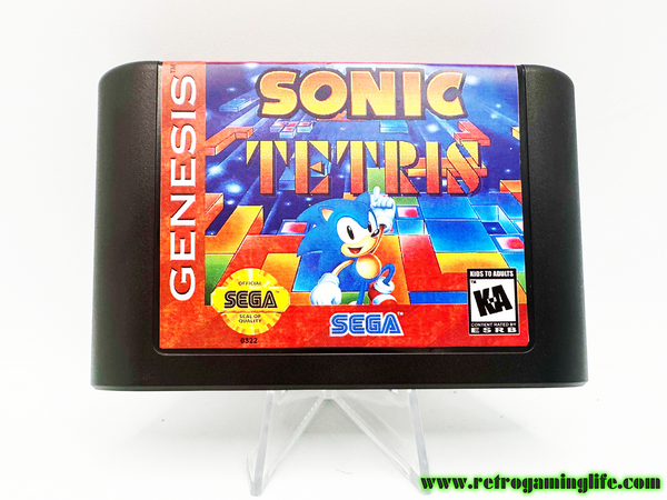 Sonic Tetris Sega Genesis Reproduction Video Game Cart – RetroGamingLife