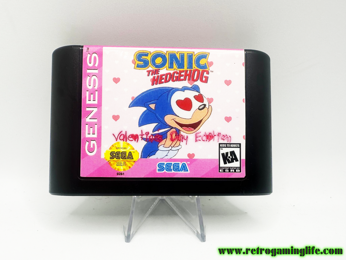 Sonic the Hedgehog Valentine's Edition Sega Genesis Repro Game Cart ...